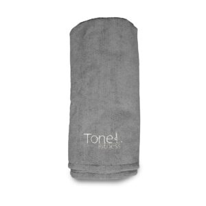 Tone Fitness Long Yoga Mat Towel, 24" x 68", Gray