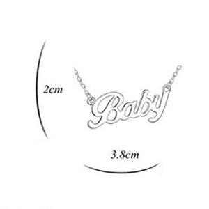 AIHIQI Fashion White Chain Letter Pendant Choker Necklace (Baby Letter)