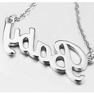 AIHIQI Fashion White Chain Letter Pendant Choker Necklace (Baby Letter)