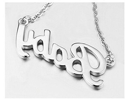 AIHIQI Fashion White Chain Letter Pendant Choker Necklace (Baby Letter)