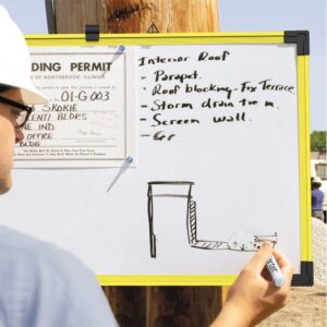 Quartet Dry Erase, Whiteboard/White Board, Magnetic, Aluminum, 6' x 4', Industrial Yellow Frame (724127)