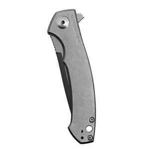 Zero Tolerance (0450); With 3.25” DLC-Coated S35VN Stainless Steel Blade, All-Black Carbon Fiber and Titanium Handle Scales, KVT Ball-Bearing Opening, Frame Lock Reversible Pocketclip; 2.45 OZ., Silver, Small