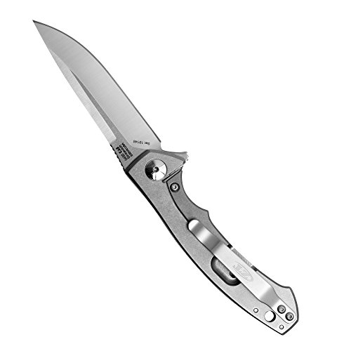 Zero Tolerance (0450); With 3.25” DLC-Coated S35VN Stainless Steel Blade, All-Black Carbon Fiber and Titanium Handle Scales, KVT Ball-Bearing Opening, Frame Lock Reversible Pocketclip; 2.45 OZ., Silver, Small