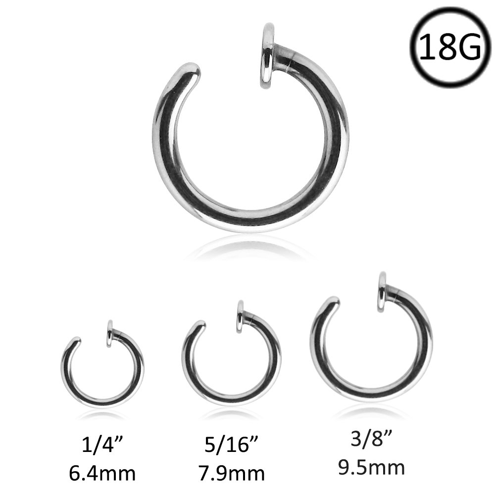 Titanium Open Nose Ring 1/4" - 6mm Hoop 18G