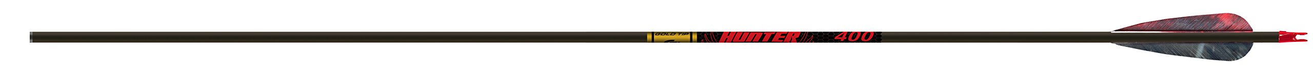 Gold Tip Hunter 500 Arrows with 4-Inch Feathers (1/2-Dozen), black