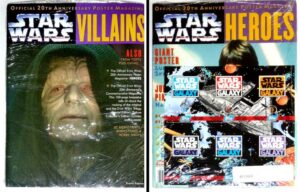 star wars official 20th anniversary villains, heroes & commemorative magazines - deluxe collector's edition plus 6 etched foil topps trading cards, series three, chase cards