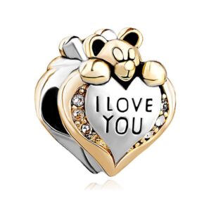 charmsstory heart i love you teddy bear charm beads for bracelets