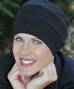 Headcovers Unlimited 100% Cotton Three Seam Turban | Chemo Turbans for Cancer Patients Black