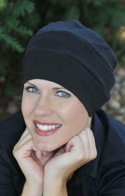 Headcovers Unlimited 100% Cotton Three Seam Turban | Chemo Turbans for Cancer Patients Black