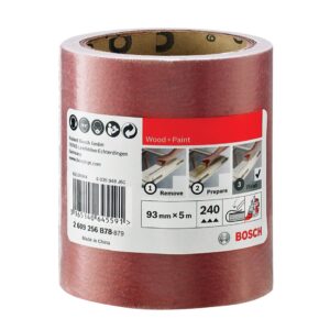 Bosch Red 93 mm x 5 m/Grit K240 Sanding Roll, 2609256B78