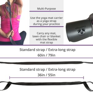 Clever Yoga Mat Strap Sling Adjustable Made With The Best, Durable Cotton – Comes With Our Special “Namaste” (Black)