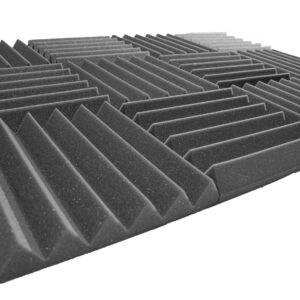 Pro Studio Acoustics - Charcoal - 12"x12"x2" Acoustic Wedge Foam Absorption Soundproofing Tiles - 12 Pack