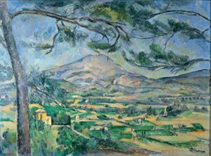 mont sainte-victoire with large pine tree - paul cezanne. art print poster (30" x 22")