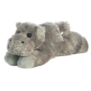 aurora® adorable mini flopsie™ howie™ stuffed animal - playful ease - timeless companions - gray 8 inches