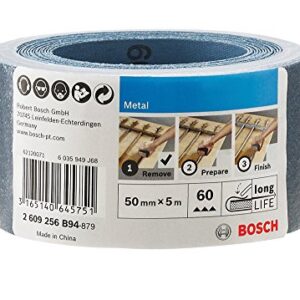 Bosch Home and Garden 2609256B94 Hand Sanding roll for Metal-50mm x 5m-Grit 60