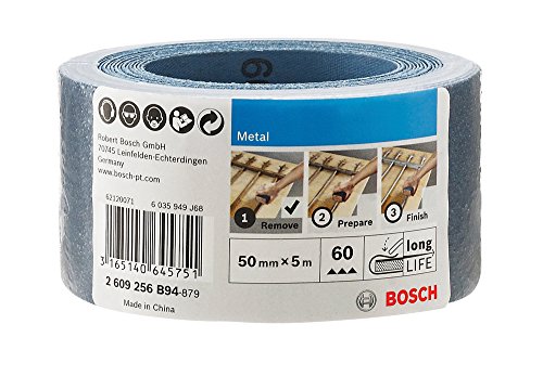 Bosch Home and Garden 2609256B94 Hand Sanding roll for Metal-50mm x 5m-Grit 60