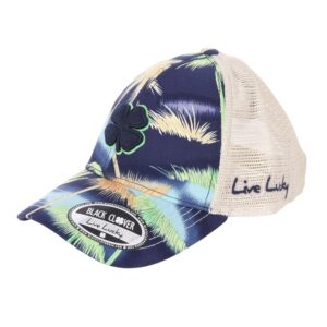 black clover island luck hat - tropi 2 - navy/lime/khaki mesh - adjustable