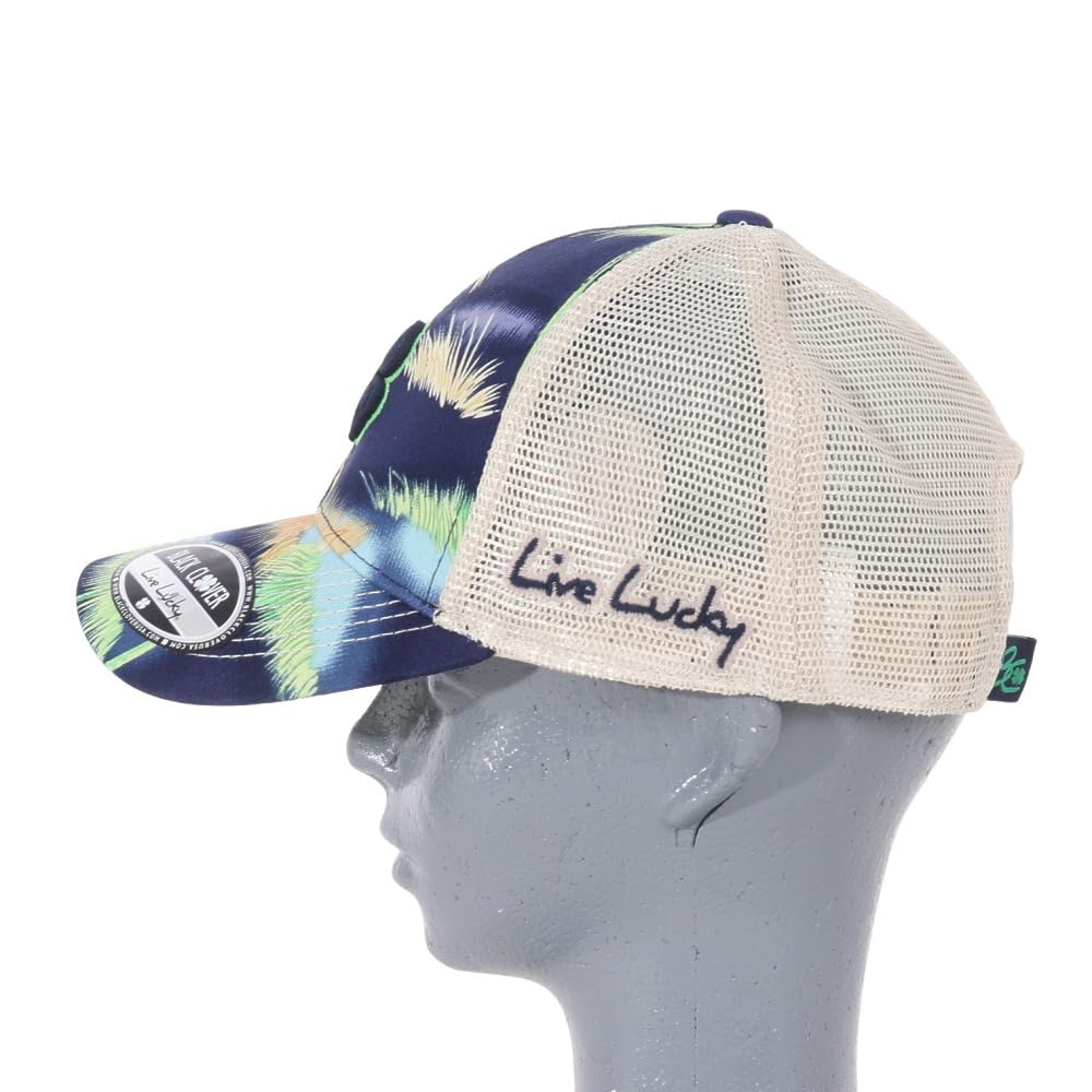 Black Clover Island Luck Hat - Tropi 2 - Navy/Lime/Khaki Mesh - Adjustable