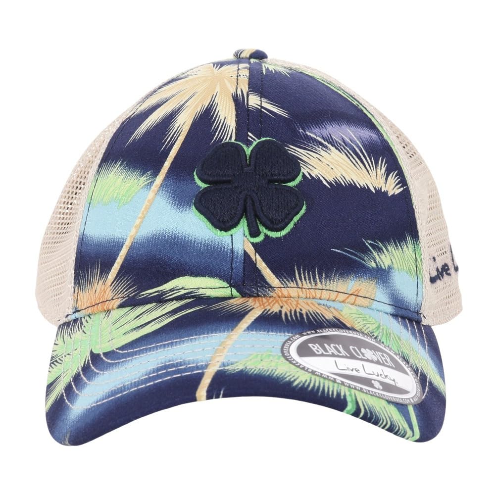 Black Clover Island Luck Hat - Tropi 2 - Navy/Lime/Khaki Mesh - Adjustable