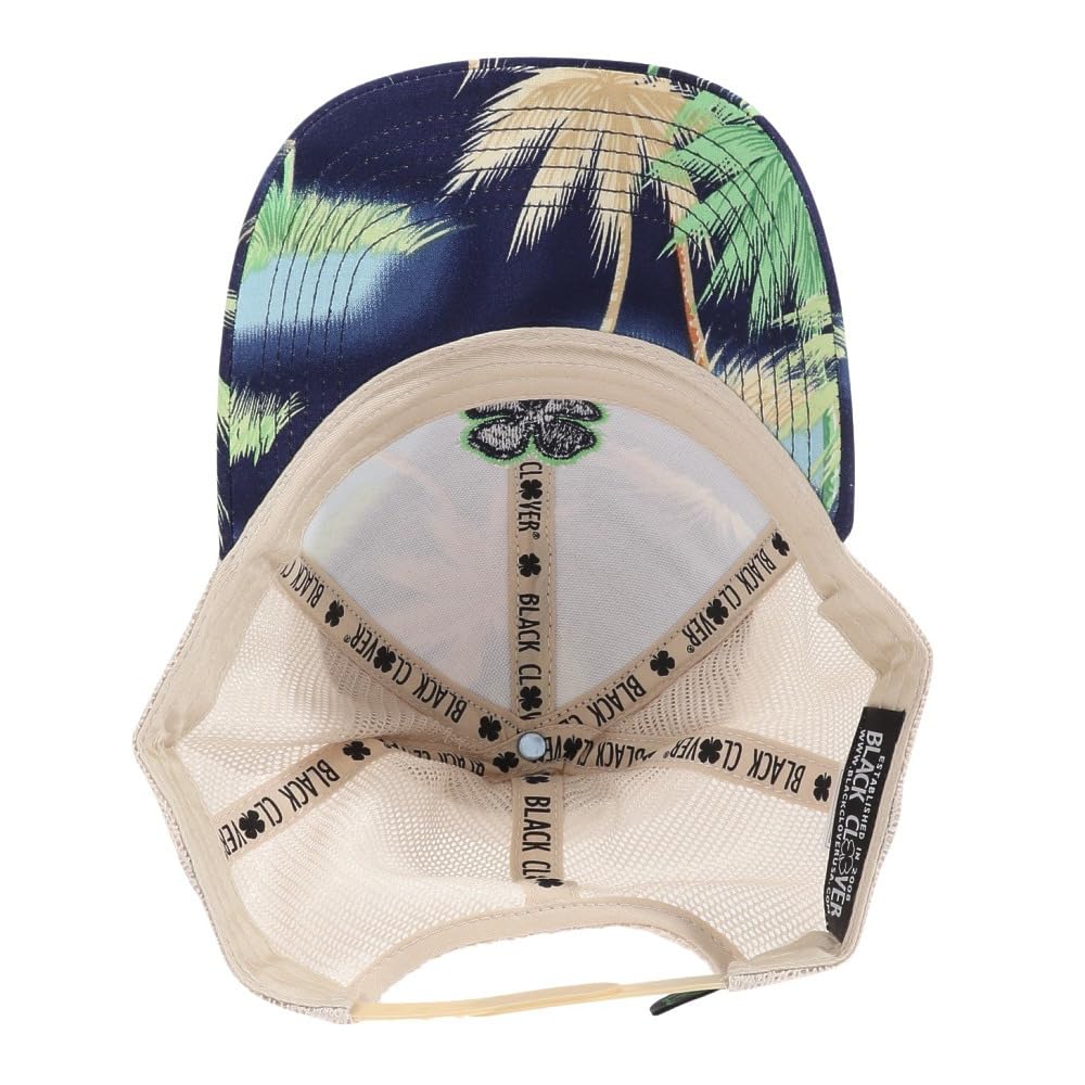 Black Clover Island Luck Hat - Tropi 2 - Navy/Lime/Khaki Mesh - Adjustable