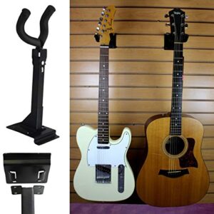 Set of Ten (10) Adjustable Guitar & String Instrument Hanger Hook Holder ~ Mount with Screws, Bolts, or Included Standard 3" OC Slat Wall Bracket ~ Suitable for Retail Store Shop Display Fixture