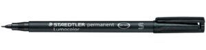 staedtler mars fiber tip marker permanent, superfine, black, pack of 10 (std3139)