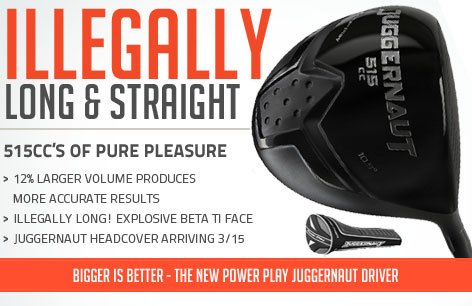 Big Tall Juggernaut Driver Extra Long XL XXL Golf Club 515cc Drivers All Black USGA Illegal Oversized Insanely Massive Huge 2015 Biggest Long Distance Driver (right, 2