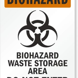 SmartSign - S-6809-AL-10 "Biohazard - Waste Storage Area, Do Not Enter" Sign | 7" x 10" Aluminum