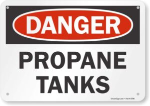 smartsign - s-7196-al-10 "danger - propane tanks" sign | 7" x 10" aluminum