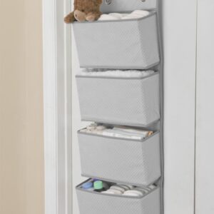 Delta Children 4 Pocket Over The Door Hanging Organizer, Dove Grey , 36x13x3.5 Inch (Pack of 1)