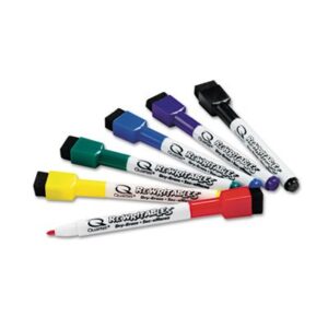 quartet 51659312 low-odor rewritables dry erase mini-marker set, fine point, classic, 6/set