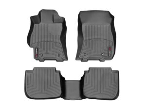 weathertech custom fit floorliners for subaru outback, legacy - 1st & 2nd row (44708-1-2), black