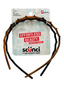 scunci effortless beauty headbands, 1-inch wide, 2-count (1-pack)