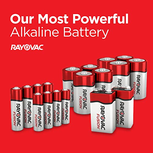 Rayovac Fusion 9V Batteries, Premium Alkaline 9V Battery (2 Count)