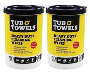 tub o towels tw90-2 heavy-duty multi-surface cleaning wipes, citrus, 10 x 12 inch, 2 count