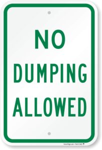 smartsign-k-2289-al no dumping allowed sign by | 18" x 12" aluminum