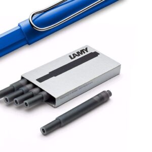 Lamy Safari Fountain Pen (14F) Sky Blue + 5 Black Ink Cartridges (O158944)