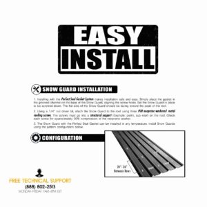 50 Pack Snow Guards with Perfect Seal Gaskets & Screws Stop Snow from Sliding Off Your Metal Roof Gutter Guard Block Stops Breaks Birds Blocks Stoppers Blox