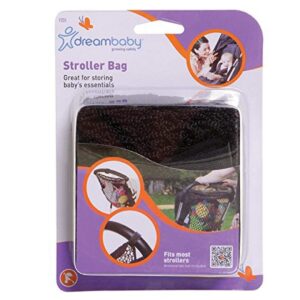 dreambaby strollerbuddy stroller net bag - pushchair & pram mesh net storage bag organizer -black - model f235