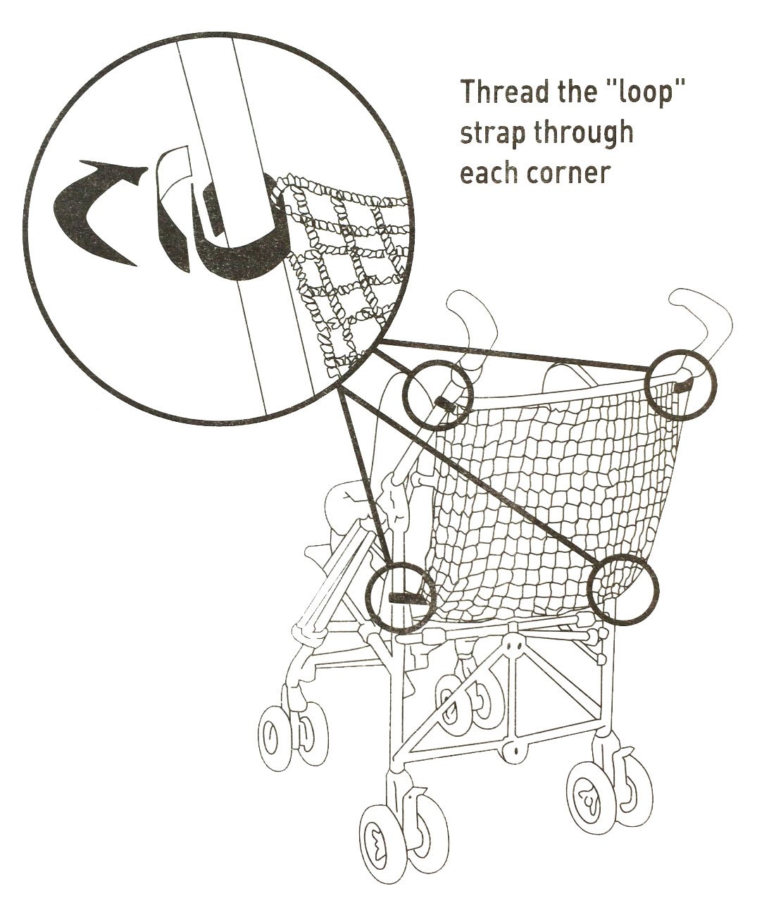 Dreambaby Strollerbuddy Stroller Net Bag - Pushchair & Pram Mesh Net Storage Bag Organizer -Black - Model F235