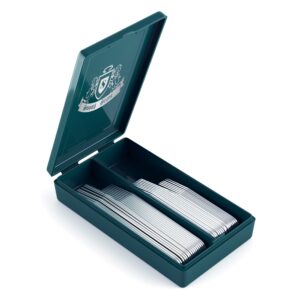 36 premium metal collar stays in a plastic box, order the sizes you need (2.2", 2.5", 2.75" & 3")