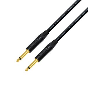 WORLDS BEST CABLES 10 Foot - Guitar Bass Instrument Cable CUSTOM MADE using Mogami 2524 wire and Neutrik NP2X-B ¼ Inch (6.35mm) Straight Gold TS Connectors