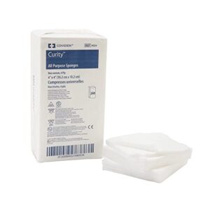 kendall curity 9024 non sterile gauze sponges 4" x 4" 4ply - pack of 200