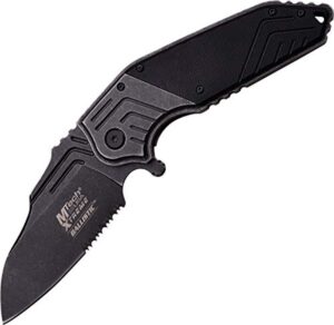 master cutlery mx-a823sw 5" folder, stone wash blade, black g10 handle with clip