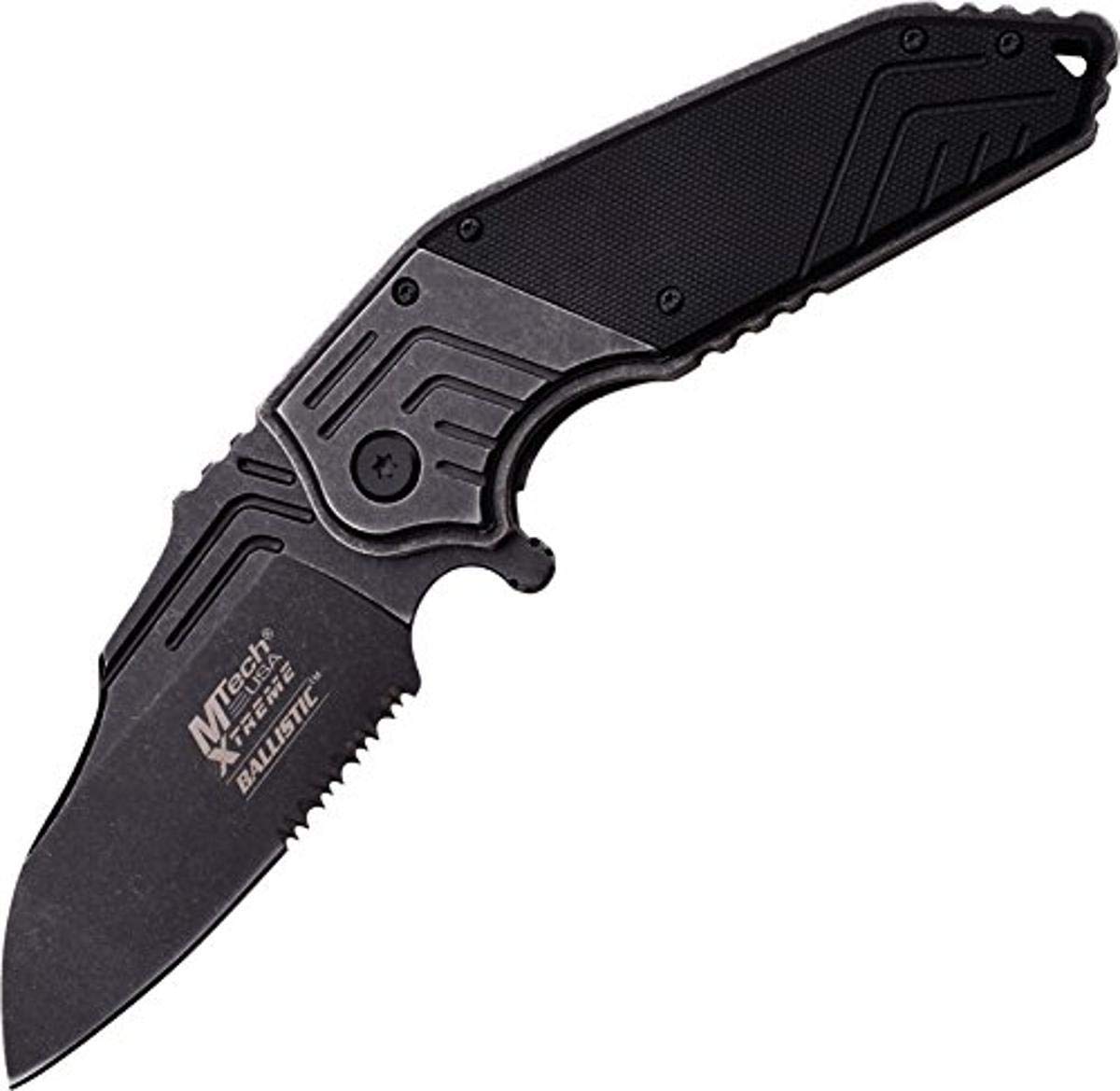 Master Cutlery MX-A823SW 5" Folder, Stone Wash Blade, Black G10 Handle with Clip