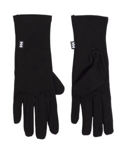 helly-hansen mens lifa merino glove liners, 990 black, large