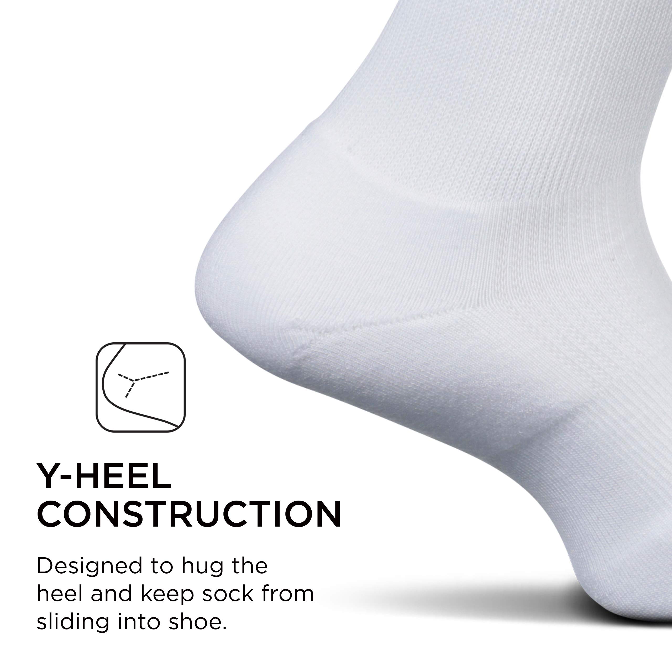 Feetures Unisex Therapeutic Cushion Crew Sock (Large, White)