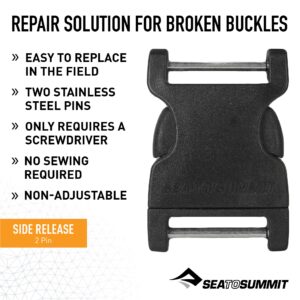 SEA to Summit Field Repair Buckle-15mm Side Release 2 Pin Accessories, Adult Unisex, Black (Black), One Size