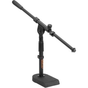 auray ms-5340 kick drum/guitar amp microphone stand with boom (black)