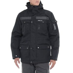 arctix men's performance tundra jacket with added visibility, black, 3x-large